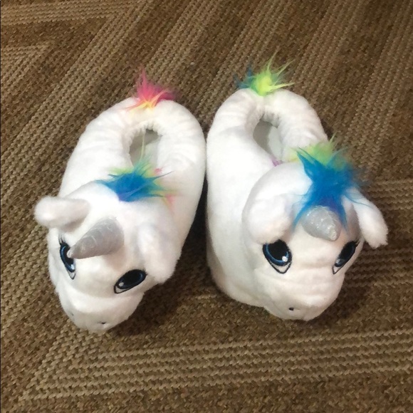 Justice | Shoes | Justice Fluffy Unicorn Slippers | Poshmark